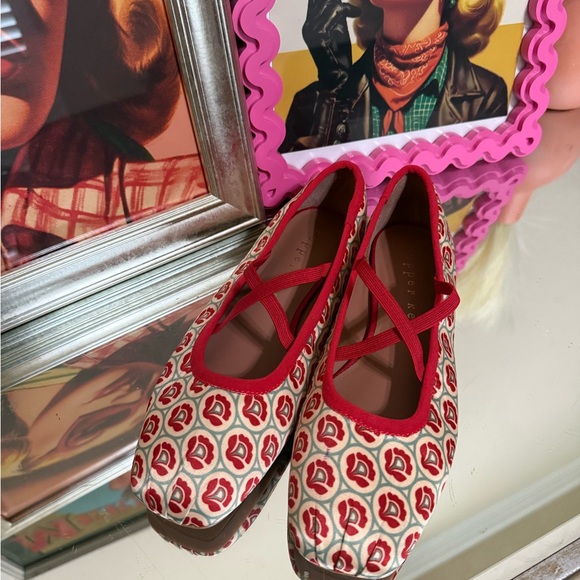 Copper Key | Shoes | Copper Key Red And Cream Ballet Flats | Poshmark